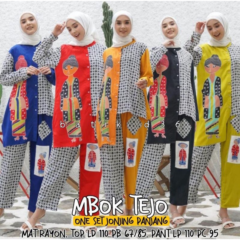 Jual one set batik dewasa modern Bu tejo seragam kantor kuliah oleh ...