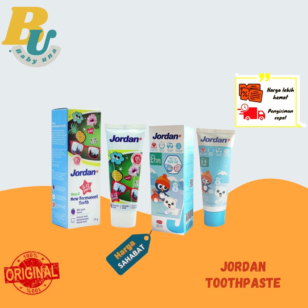 Jual JORDAN Kids Toothpaste Pasta Gigi Anak 0-5 6-12 tahun Step 1 Step ...