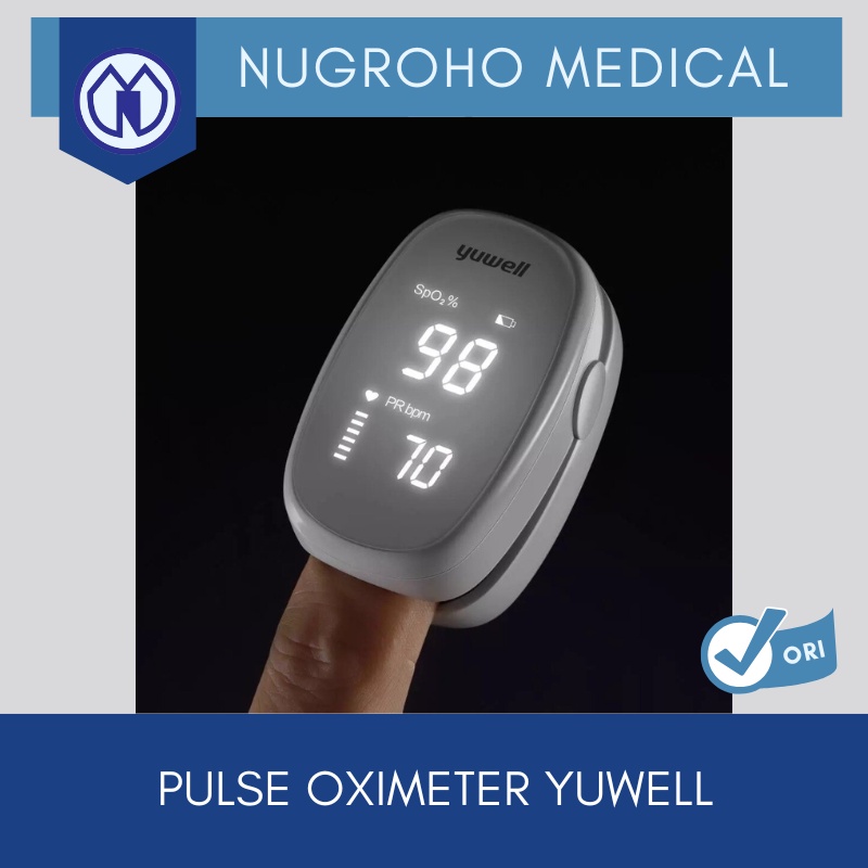 Jual pulse oxymeter / finger pulse oximeter premium yuwell | Shopee ...