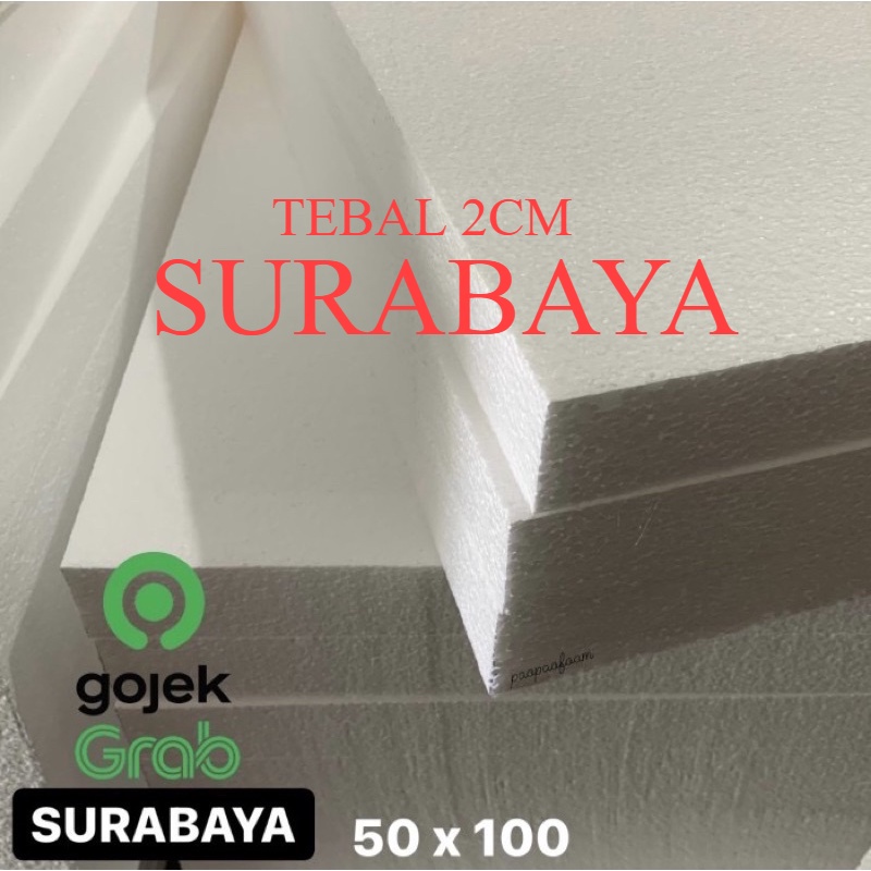 Jual Styrofoam Gabus Lembaran 50x100cm tebal 2 cm (KHUSUS GOJEK/GRAB ...
