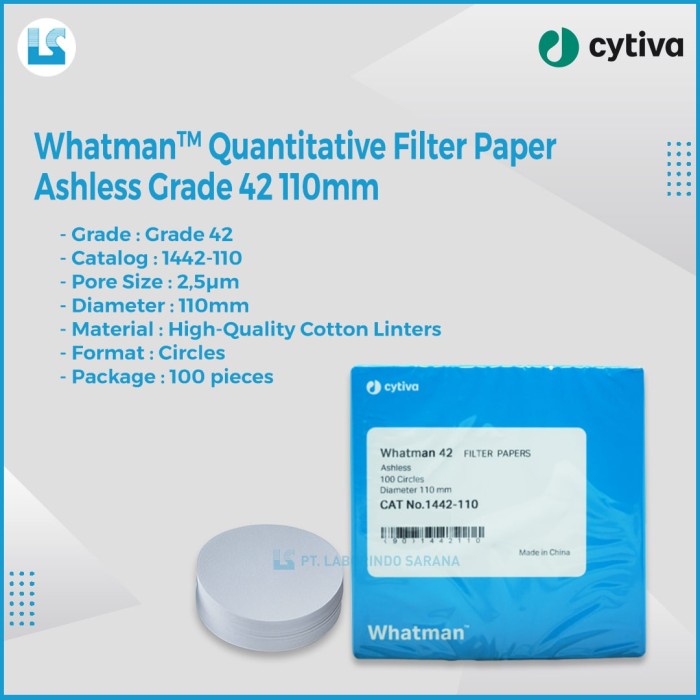 Jual Lab Whatman Filter Paper / Kertas Saring Grade 42 , 110 Mm ...
