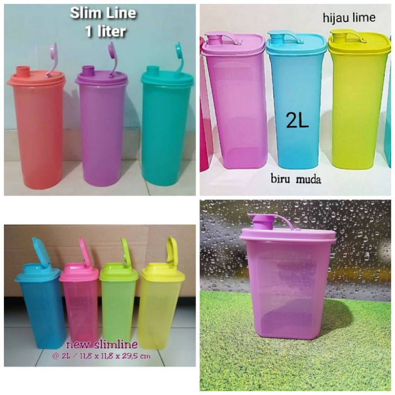 Jual slim line 2 L tupperware botol 2L di kulkas strainer slimline ...
