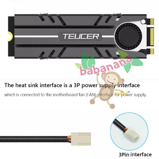 Jual Teucer heatsink 2280 with fan ssd m.2 cooler cooling nvme m2 disk ...