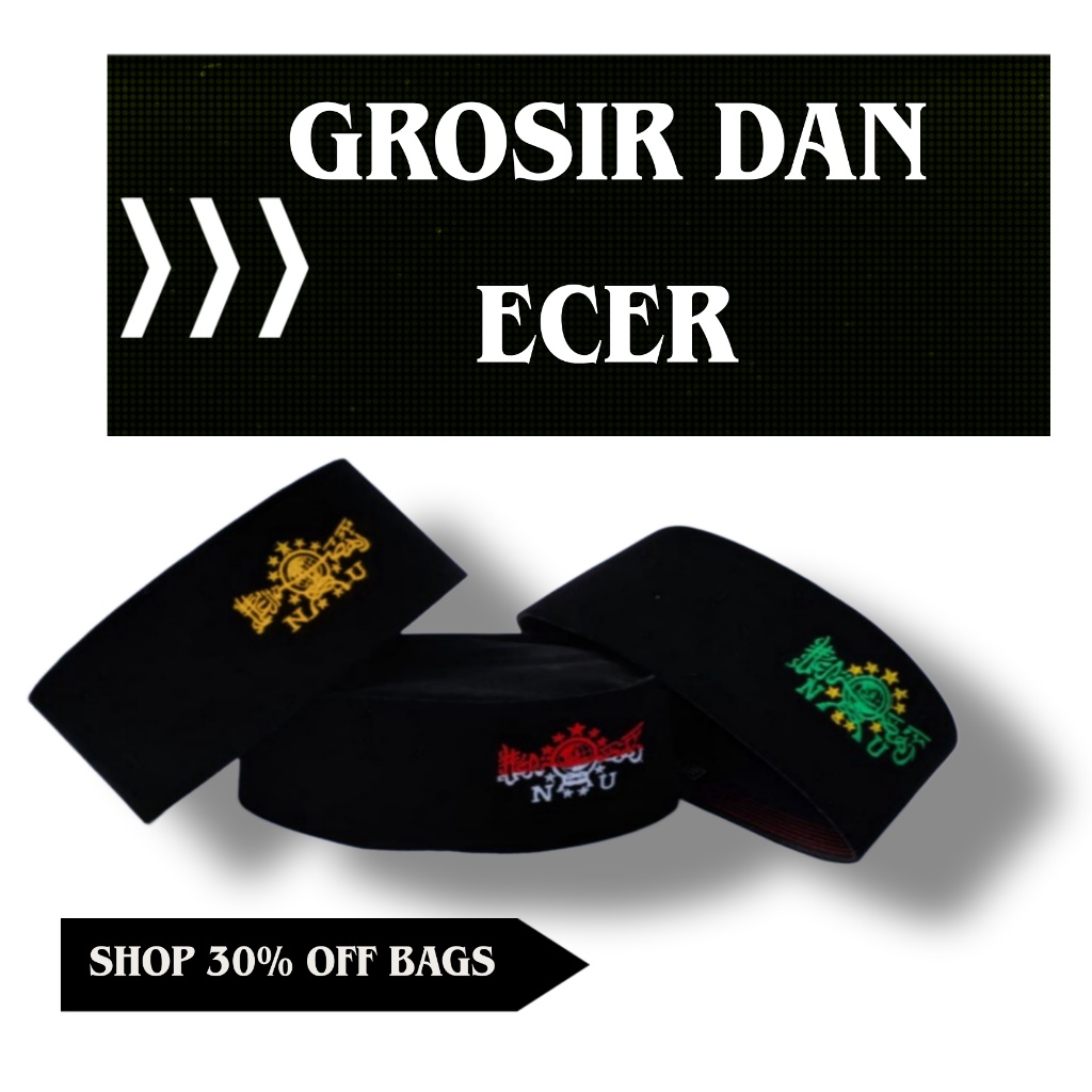 Jual Songkok Hitam Bordir Nu Hijau Emas Merah Ac Harga Terjangkau ...