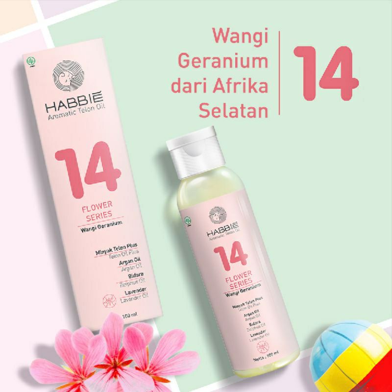 Jual Habbie Aromatic telon oil plus Flower Series No 14 Geranium -100ml ...