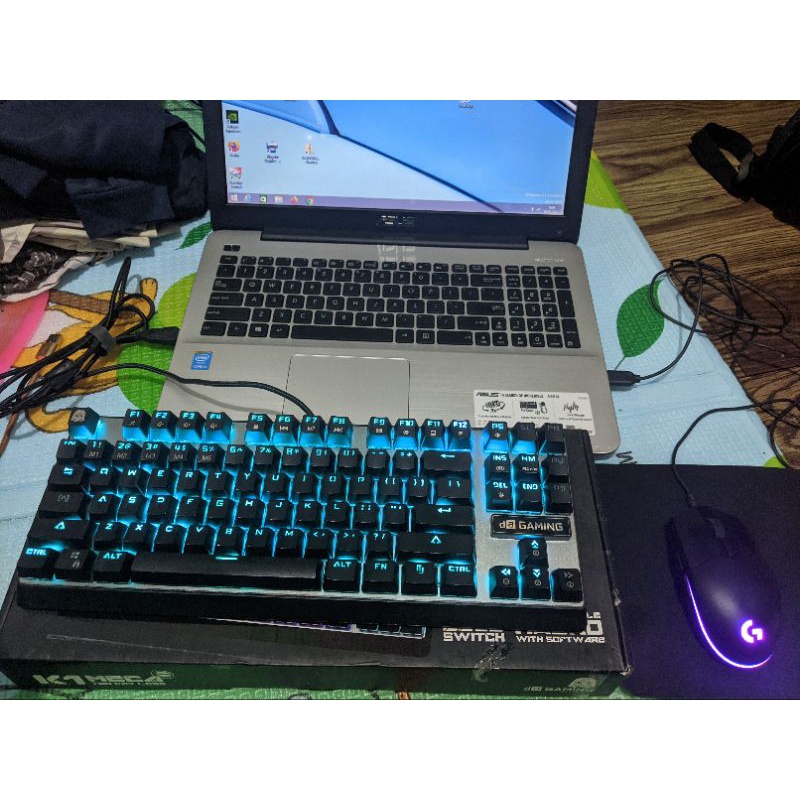 Jual Keyboard DA K1 Meca Blue Switch dan Mouse Logitech G103 | Shopee ...