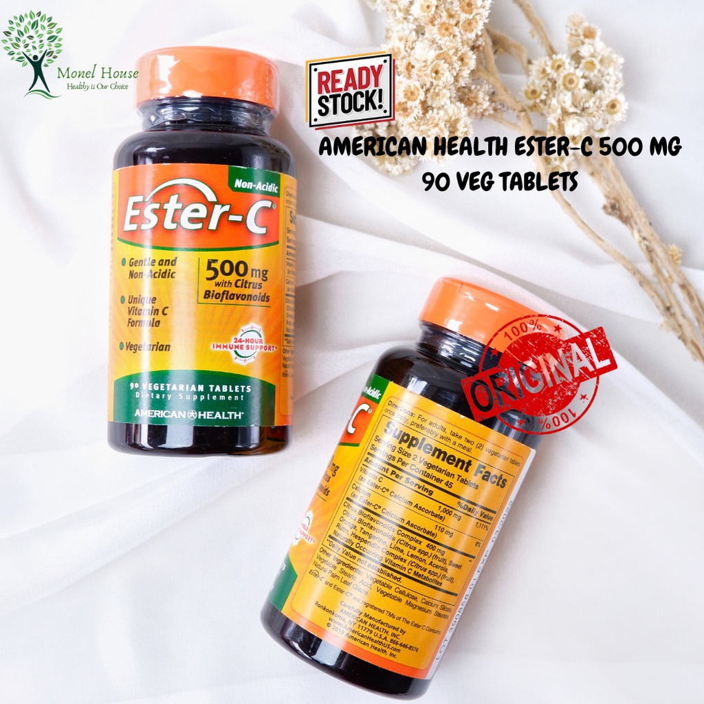 Jual [READY STOCK] VITAMIN C AMERICAN HEALTH ESTER C VITAMIN C 500 MG 90 VEGETARIAN TABLET ...