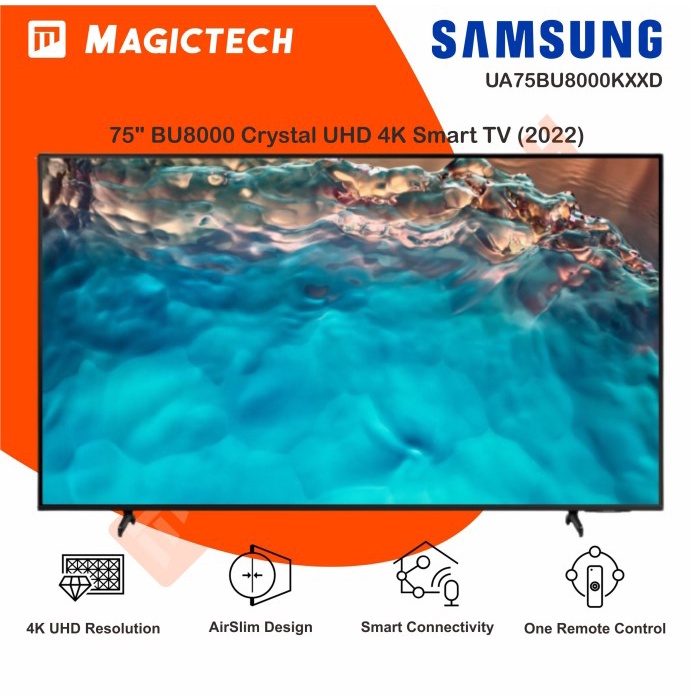 Jual TV SAMSUNG 75 INCH 75" UA75BU8000 / 75BU8000 / BU8000 SMART TV 4K UHD | Shopee Indonesia