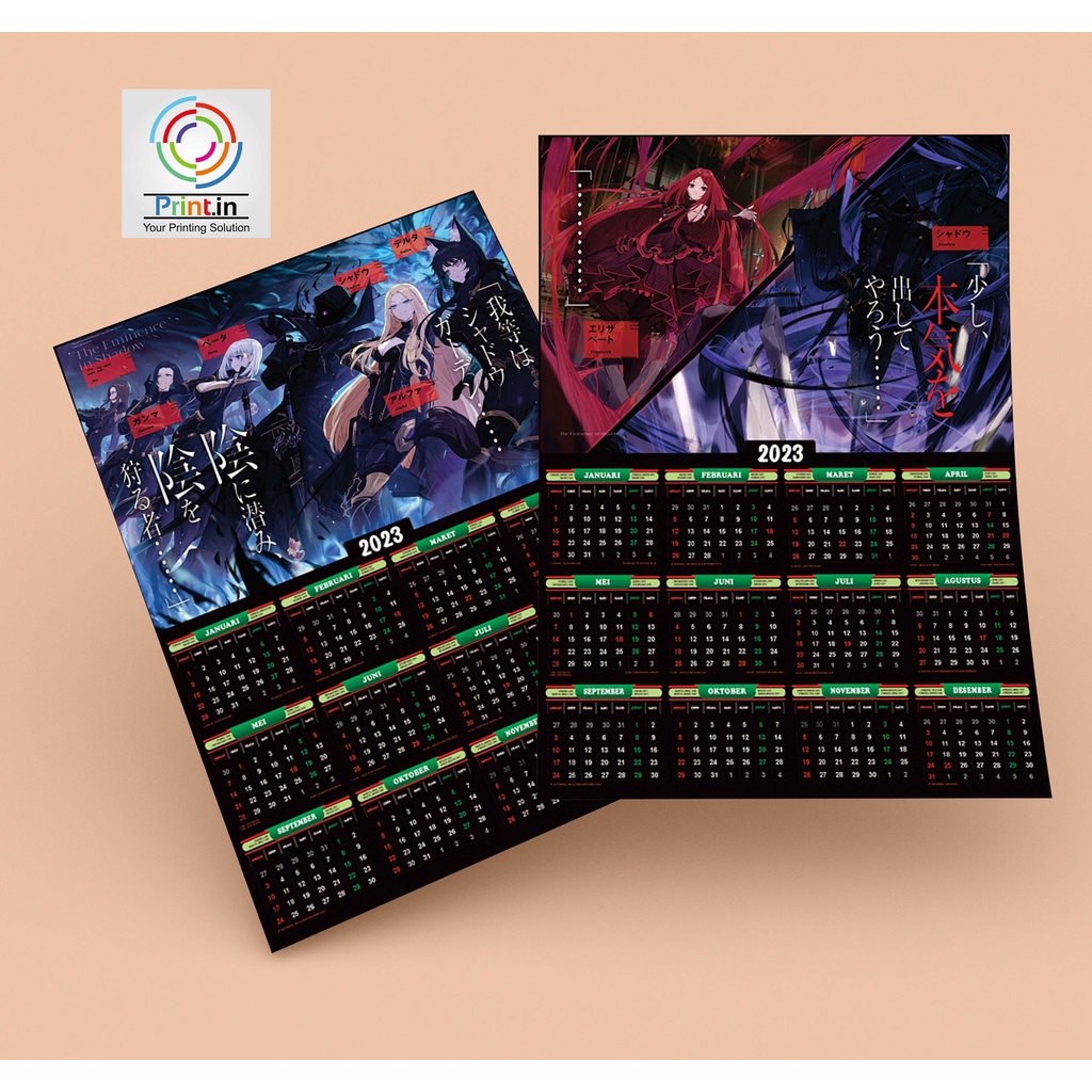 Jual Kalender 2024 Anime The Eminence In Shadow, Full 12 Bulan | Shopee ...