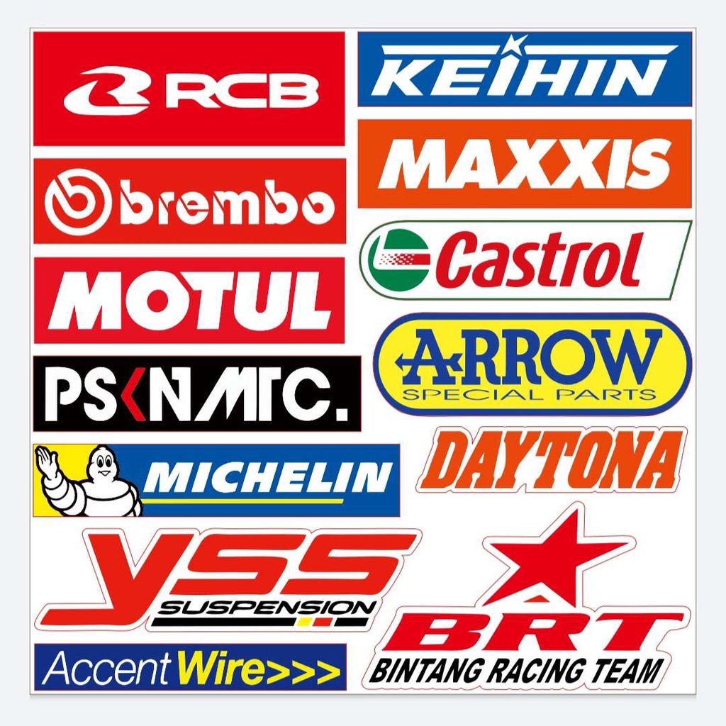Jual Stiker sponsor racing sparepart maxxis brembo motul arrow | Shopee ...