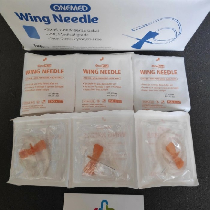 Jual Wing Needle 25G jarum infus sayap kupu kupu Onemed - per Box ...