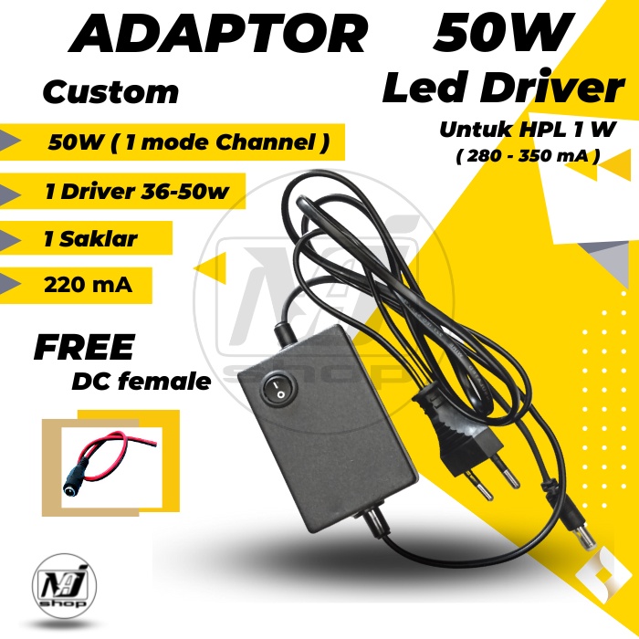 Jual LED DRIVER ADAPTOR POWER SUPLLY LAMPU LED HPL HIGH POWER LED 50W ...