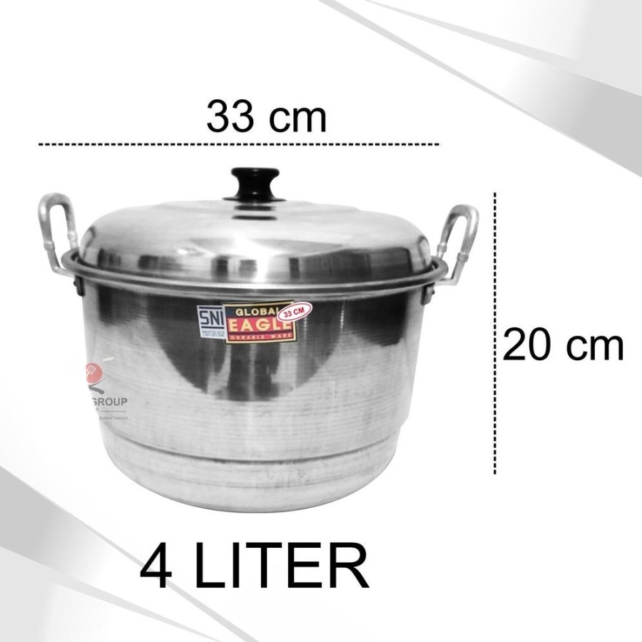 Jual Panci Langseng Kukus 33 cm / Panci Dandang Steamer Global Eagle 33 ...