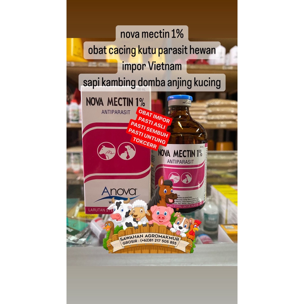 Jual novamectin nova mectin intermectin wormectin ivomec obat cacing ...