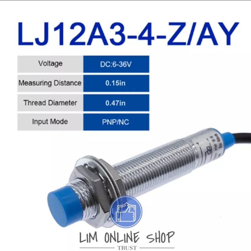 Jual SENSOR PROXIMITY LJ12A3-4-Z/AY PNP NC Inductive 3-Wire 6-36VDC | Shopee Indonesia
