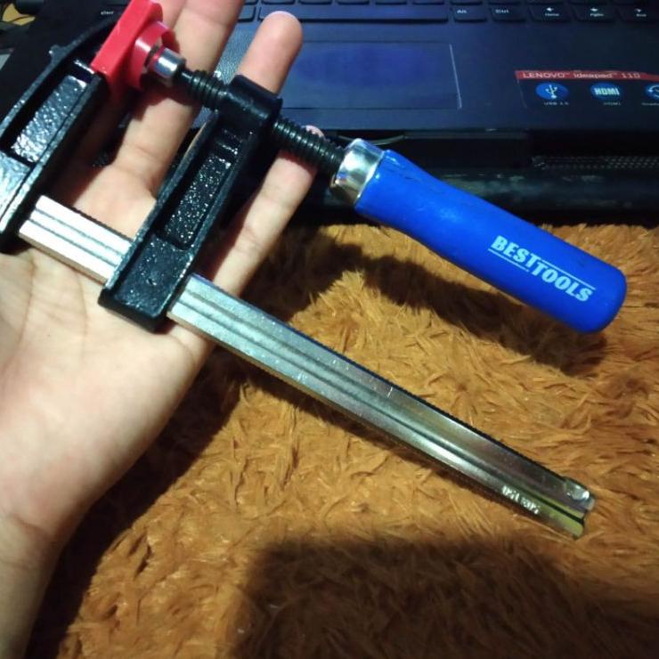 Jual Clamp F ukuran 5 x 15 cm, handle kayu | Shopee Indonesia
