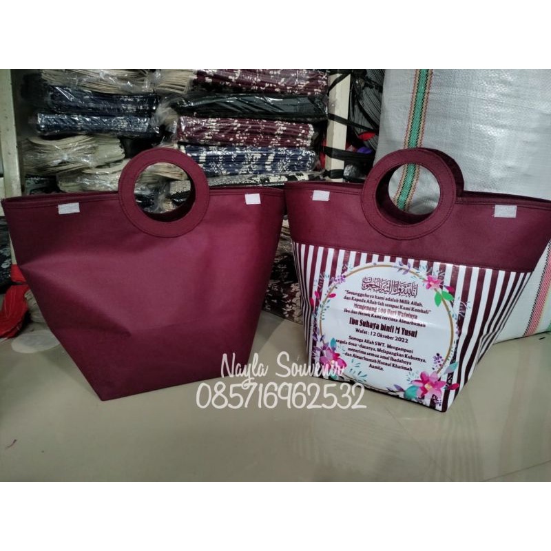 Jual tas berkat pegangan bulat custom/tas hajatan 40 hari/tas hantaran ...