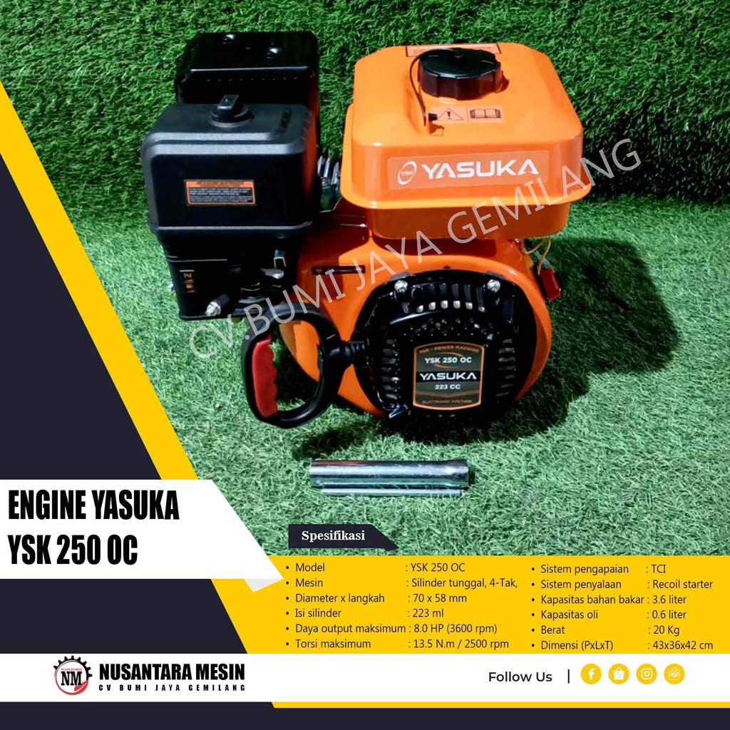 Jual MESIN PENGGERAK SERBAGUNA / ENGINE YASUKA YSK 250 OC | Shopee Indonesia