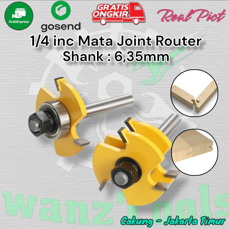 Jual 1/4 inch Mata Profil Tounge Joint Router Bit Tenon Sambung Kayu 6 ...
