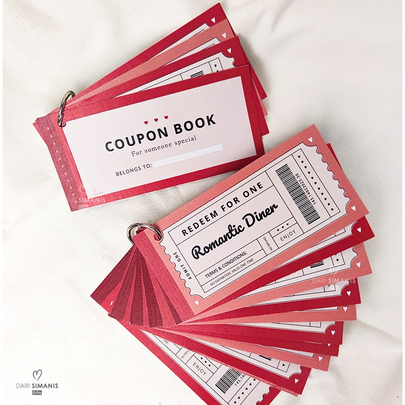 Jual Love Coupon Book - Free Box! - love coupon kado valentine hadiah pacar kupon | Shopee Indonesia