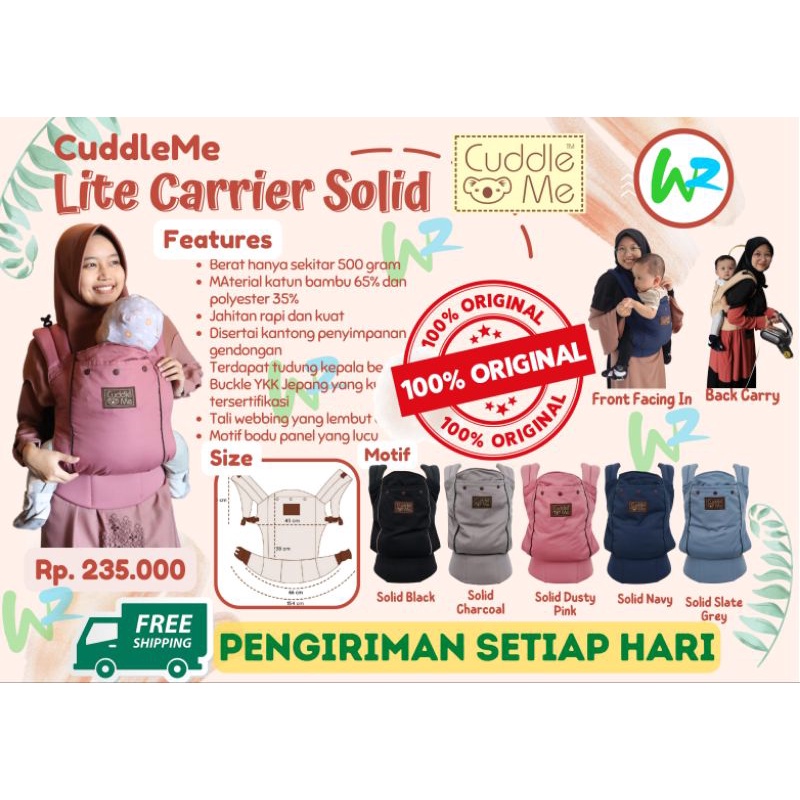 Jual GENDONGAN BAYI SSC M SHAPE LITE CARRIER WARNA SOLID ORIGINAL ...