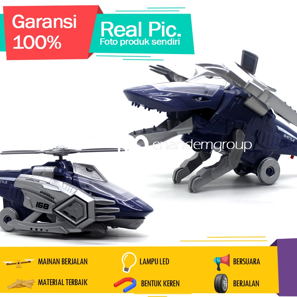 Jual Mainan Edukasi Anak Robot Helikopter Berubah Dinosaurus Berjalan ...