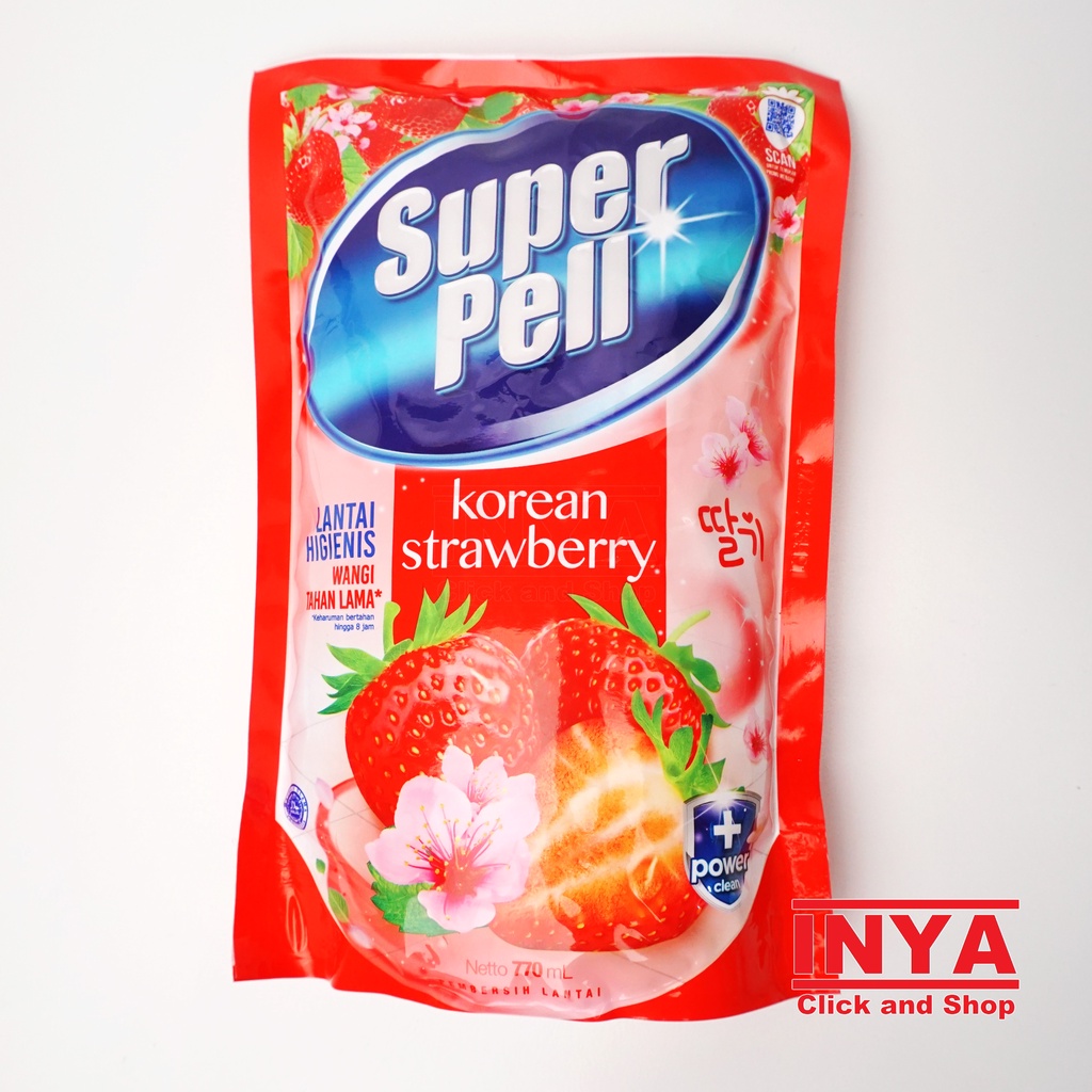 Jual SUPER PELL KOREAN STRAWBERRY 770ml REFILL - Pembersih Lantai | Shopee Indonesia