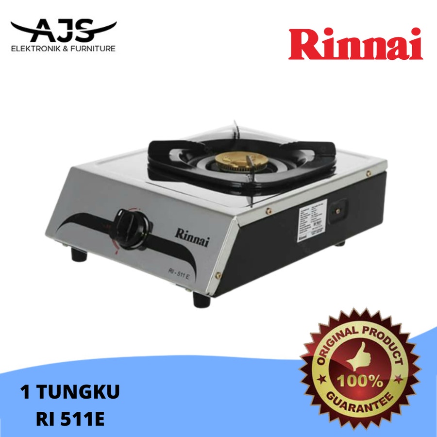Jual Rinnai RI-511E Kompor 1 Tungku Stainless Tahan Karat Hemat Gas LPG ...