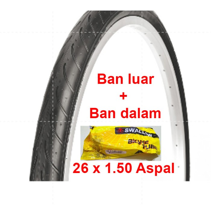 Jual BAN LUAR DALAM 26 X 1.50 ATAU 150 ASPAL DELI TIRE SWALLOW ORIGINAL | Shopee Indonesia