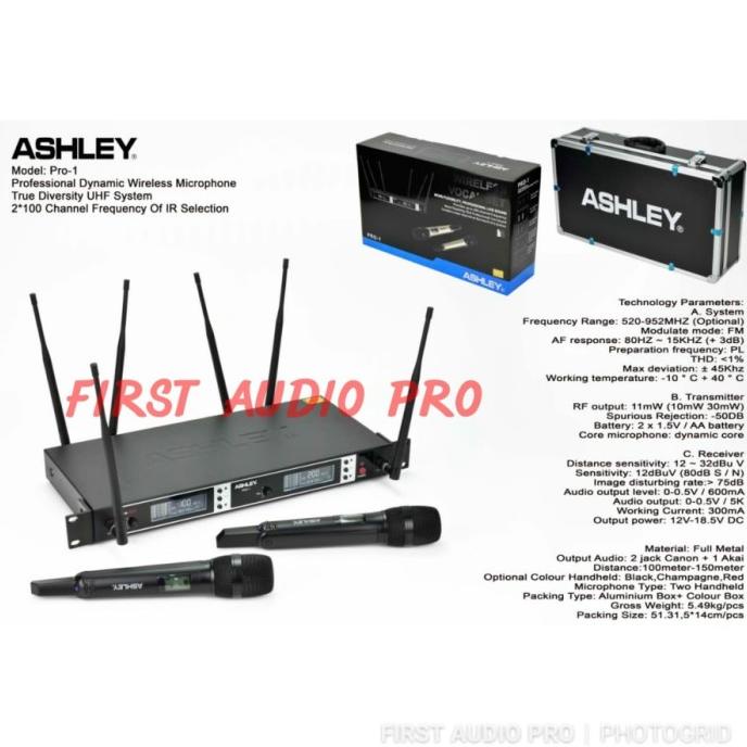 Jual Mic Wireless Ashley Pro 1 ( Handheld ) Multi Channel | Shopee ...