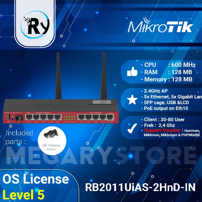 Jual Mikrotik Router RB2011UiAS-2HnD-IN | Shopee Indonesia
