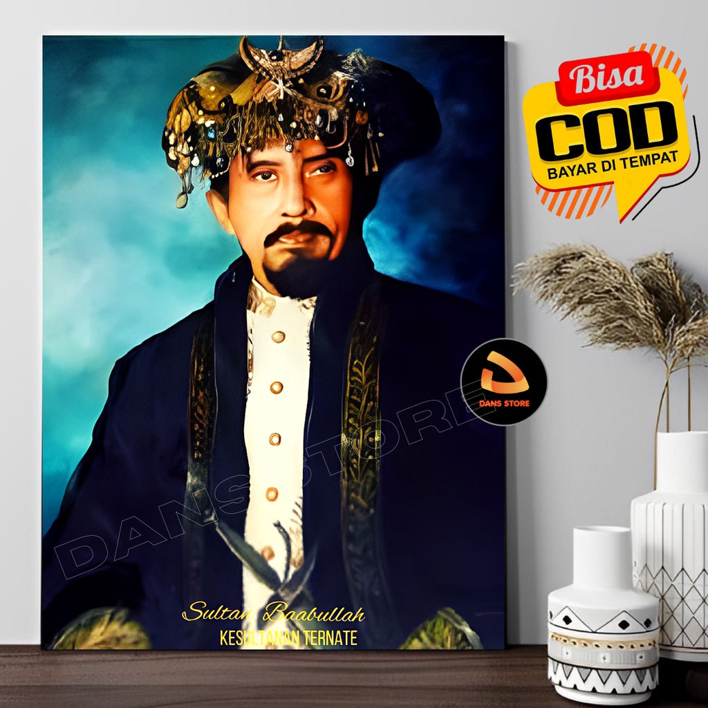 Jual Poster Lukisan Sultan Baabullah Ternate Pahlawan Nasional Hiasan