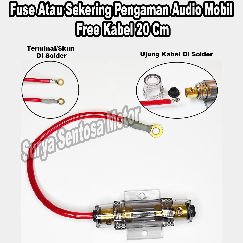Jual Fuse Sekring Audio Mobil 60 Ampere Plus Kabel 20 Cm Awg 8 Dan Skun ...