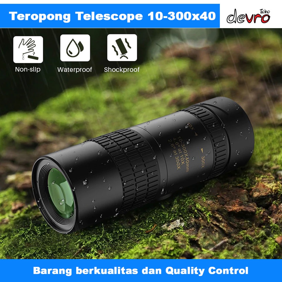 Jual Teropong Monocular Zoom Telescope Long Range 10-300x40 - Lensa ...