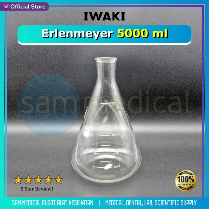 Jual Iwaki Erlenmeyer Flask 5000ml | Shopee Indonesia