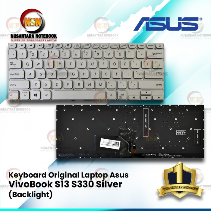 Jual Keyboard Original Asus VivoBook S13 S330 Silver Backlight | Shopee ...