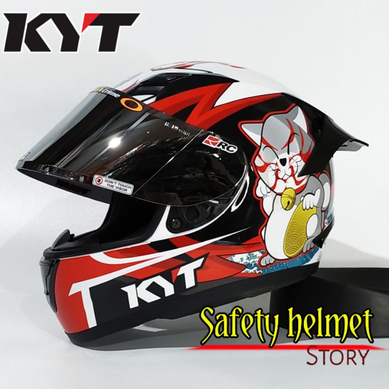 Jual Helm full face KYT R10 modif paket ganteng pinlock kabuki cat ...