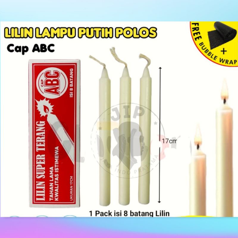 Jual Lilin Putih / Lilin Mati Lampu Cap ABC / Lilin Batangan Putih Isi ...
