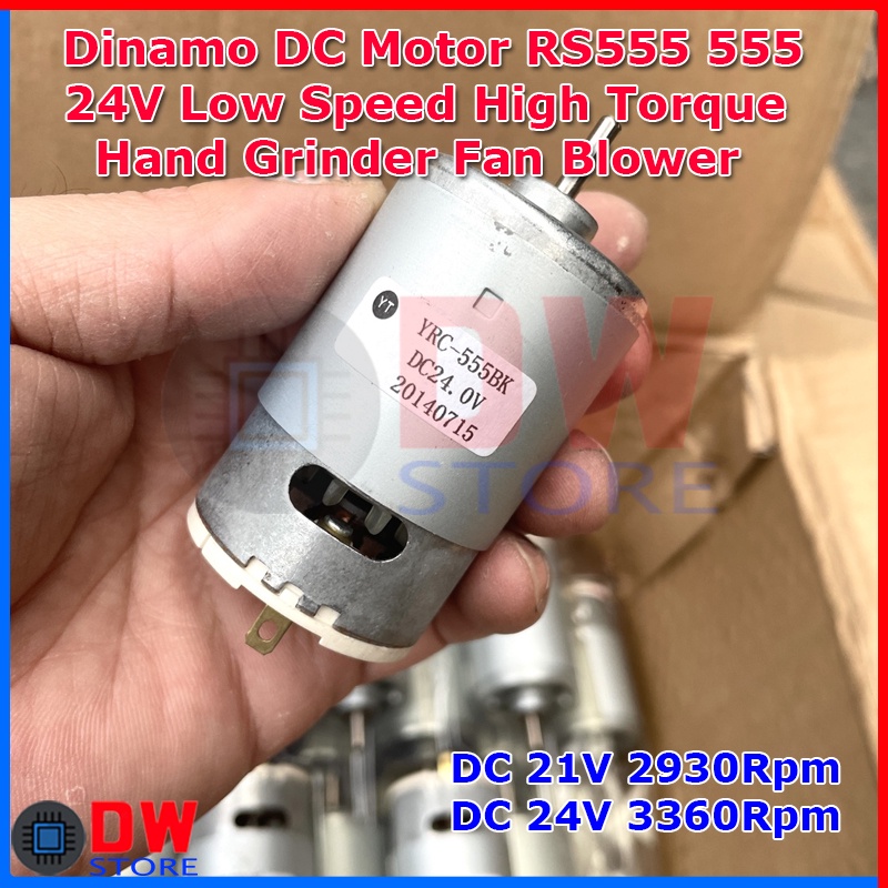 Jual Dinamo DC Motor RS555 RS-555 24V 12V - 24V Low RPM Speed High Torque | Shopee Indonesia