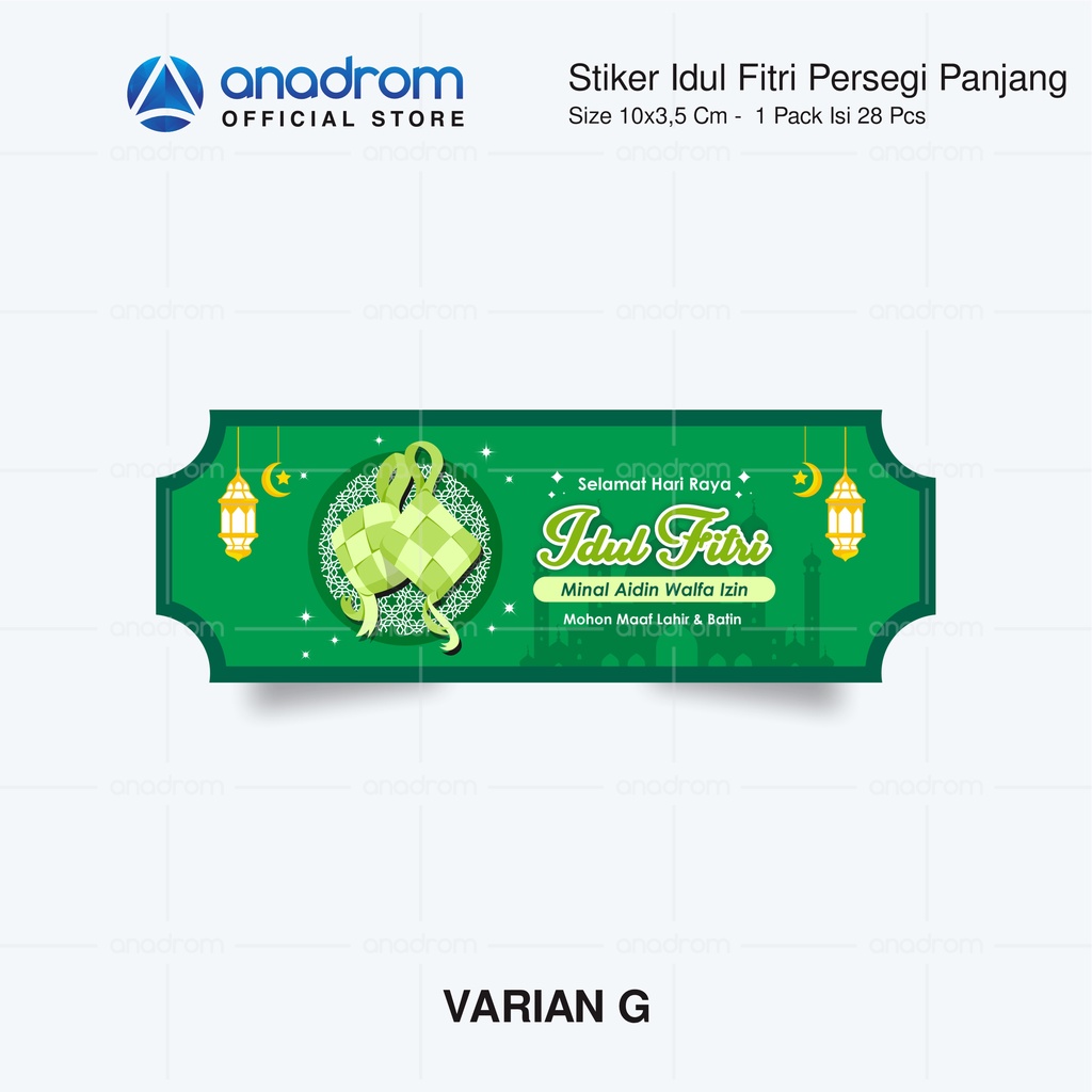 Jual Sticker Label Idul Fitri Persegi Panjang | Sticker Ucapan Lebaran ...