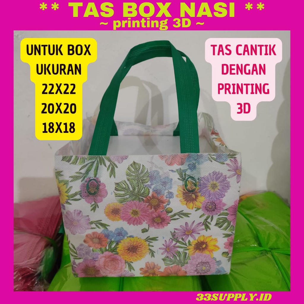 Jual Tas box nasi printing 3D / Tas nasi kotak 22x22 20x20 18x18 / tas hajatan / tas syukuran ...