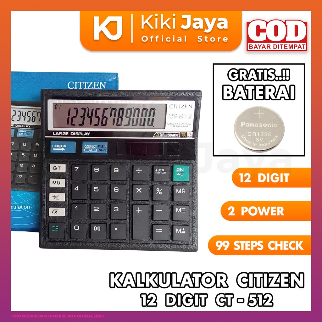 Jual [KIKI] Kalkulator CITIZEN CT-512 - 12 Digit - Calculator Hitung ...
