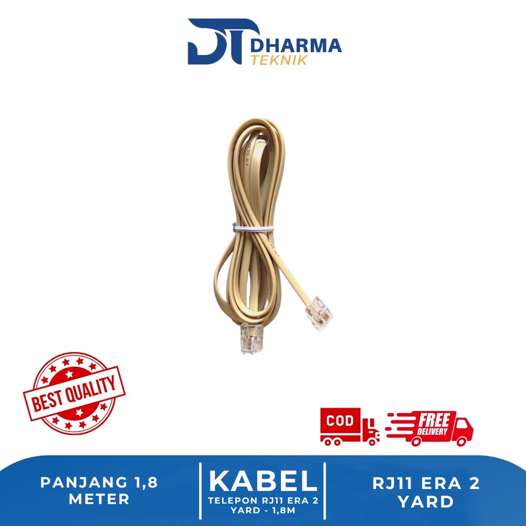 Jual Kabel Telepon RJ11 Era 2 Yard 1,8 Meter | Shopee Indonesia