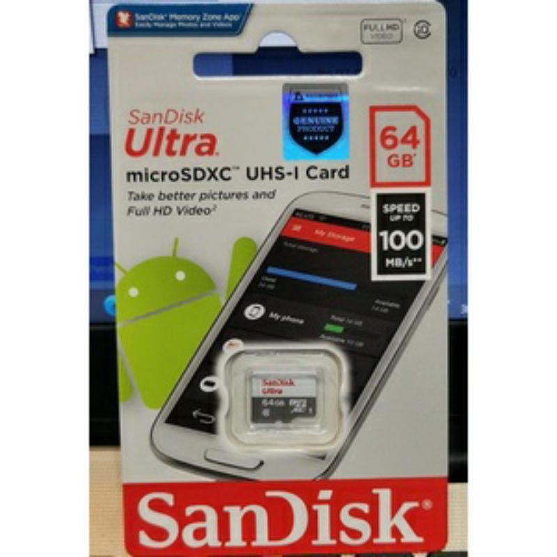 Jual Sandisk ULTRA MICRO SD 64GB Clasic 100Mbps | Shopee Indonesia