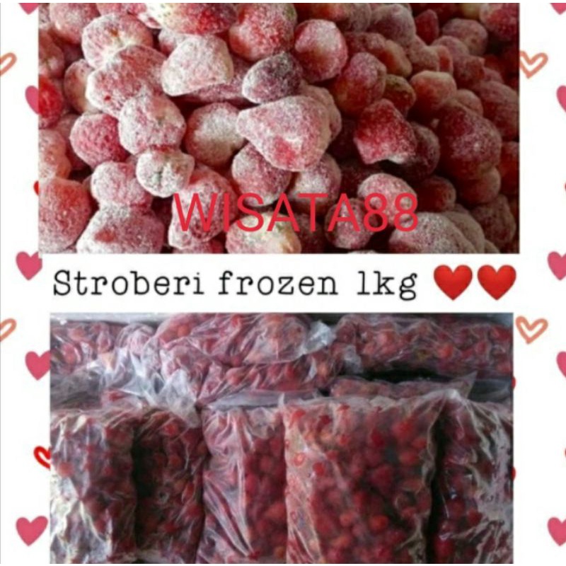 Jual buah strawberry frozen 1kg / buah beku / strawberry beku / buah ...