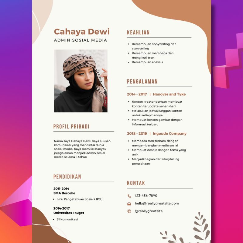 Jual Curriculum Vitae | Jasa Pembuatan CV | Desain CV | Lamaran Kerja - DESAIN TERBARU | Shopee ...