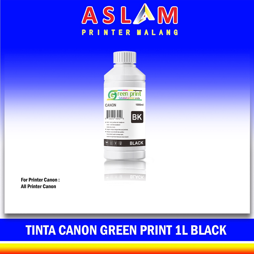 Jual Tinta Canon 1 Liter Hitam Black Green Print Canon 1 Liter Black ...