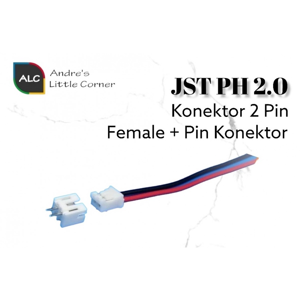 Jual Set Plug Connector Mini Micro JST 2.0 PH 2-Pin 120mm dengan kabel ...