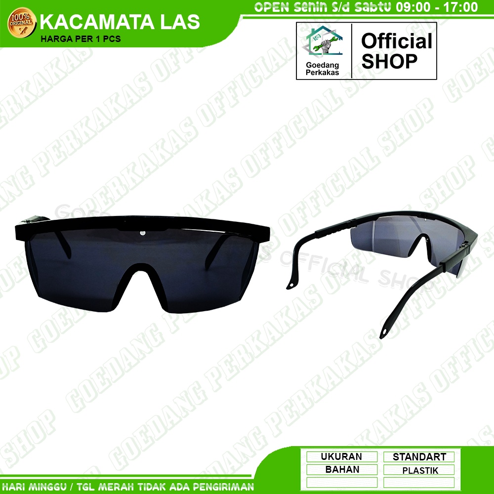 Jual Kacamata Las Hitam Safety Glasses Black Gerinda Welding | Shopee ...