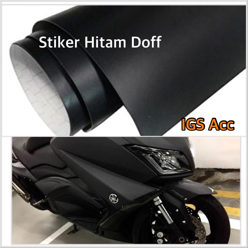 Jual Stiker Hitam Doff Motor L60 cm X P50 cmSkolet Hitam Dop | Shopee ...